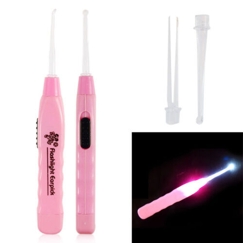 LED Ear Pick Light Flashlight Ear Wax Remover Cleaner Curette Tweezer ...