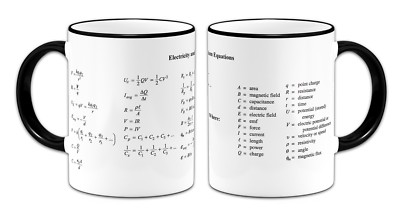 Physics Maths Science A Level College University Gift Mug + Black Rim ...