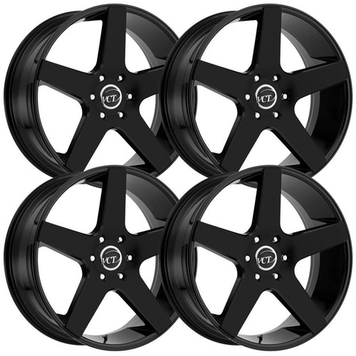 (Set-4) VCT V83 22x9 6x139.7 30mm Gloss Black wheels rims 22 Inch | eBay