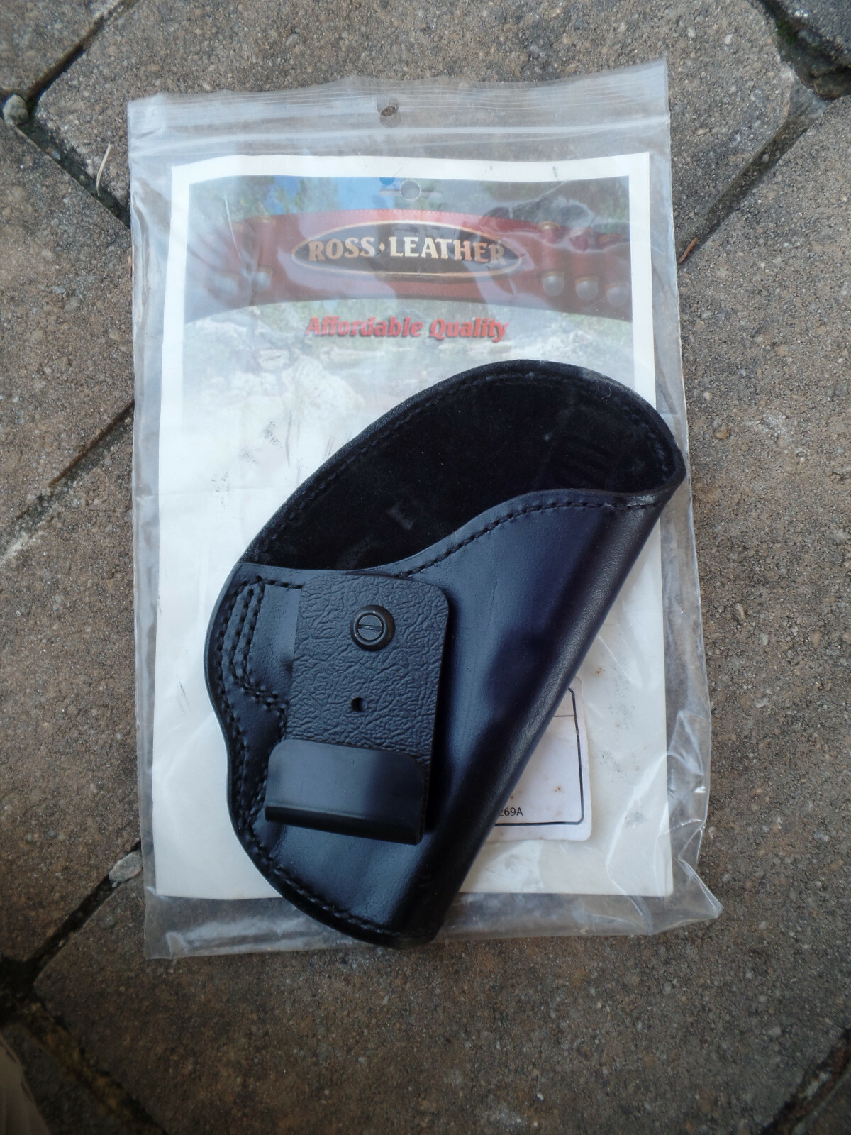 ROSS LEATHER Black Leather Inside the Pants J Hook Holster for Glock 19 ...