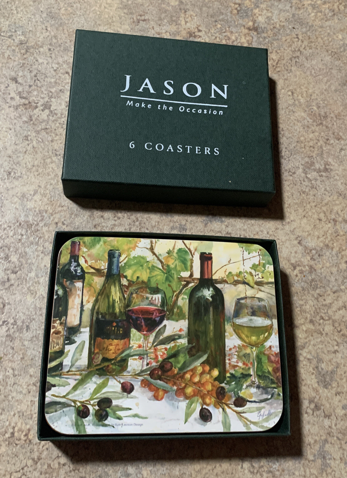 Box of 6 JASON Coasters from New Zealand - Wine Motif - Never Used | eBay