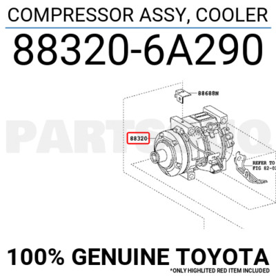 883206A290 Genuine Toyota COMPRESSOR ASSY, COOLER 88320-6A290 | eBay