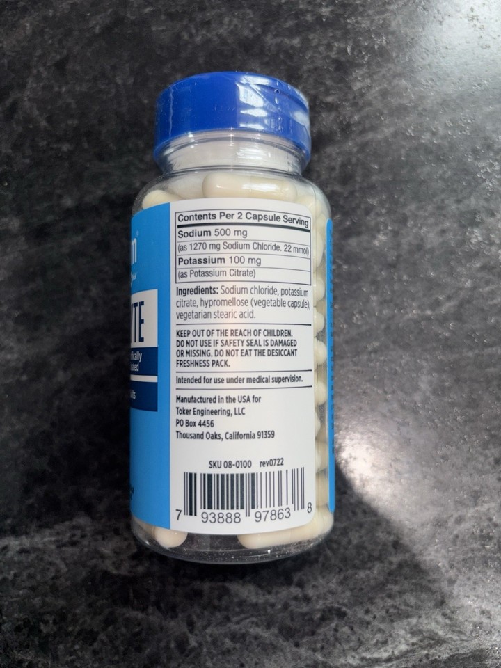 Vitassium SaltStick Electrolyte Capsules 100 Count 08/2026 New Sealed ...