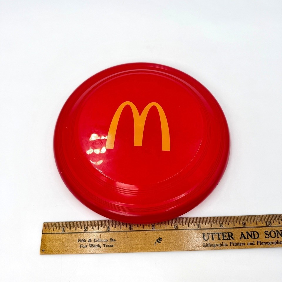 Vintage McDonalds Red Flying Disc Frisbee Golden Arches Logo Plastic ...