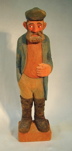Early Harold Enlow Caricature Wood Carving of a Sea Captain | eBay