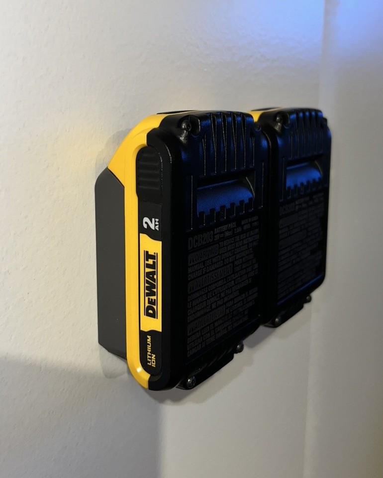 2 pack Dewalt DCB203 20V Max Batteries 2.0Ah With Wall Holders Incuded ...