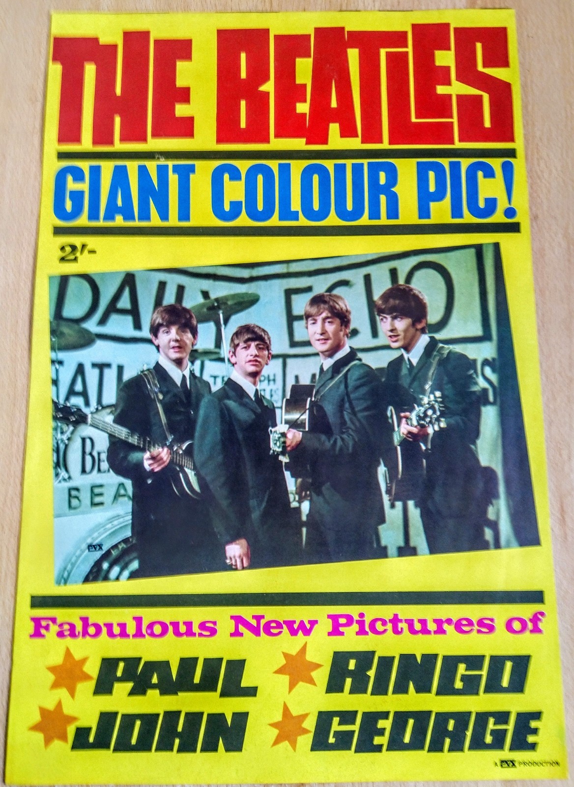 Beatles Posters 1963-64 Mint Trade Pack fab 4 vintage old original RARE ...
