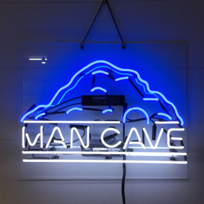 Man Cave Neon Sign Acrylic 19"x15" Glass Bar Pub Wall Decor Artwork ...