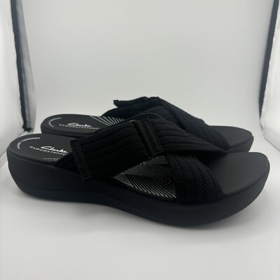 Women's Clarks, Arla Wave Sandal Black Size 10 W | eBay