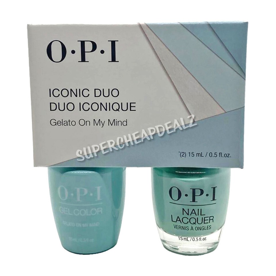 OPI ICONIC Matching DUO Set GelColor & Nail Lacquer Polish 0.5 oz ...