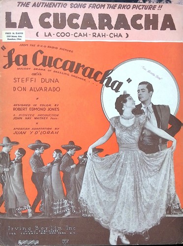 La Cucaracha Sheet Music Steffi Duna Don Alvarado Juan D'lorah 1934 ...