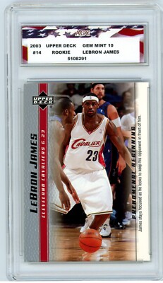 2003 Upper Deck LeBron James Rookie #14 Phenomenal Beginning AGC 10 Gem ...