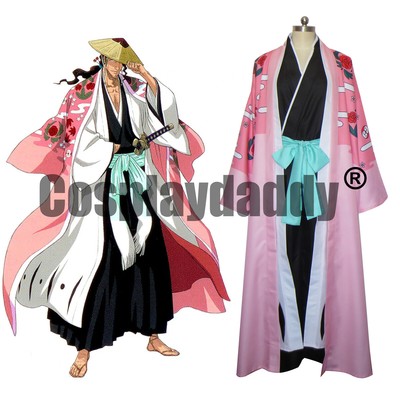 IN STOCK Bleach Shunsui Kyoraku 8th Division Shihakusho Kimono Cosplay ...