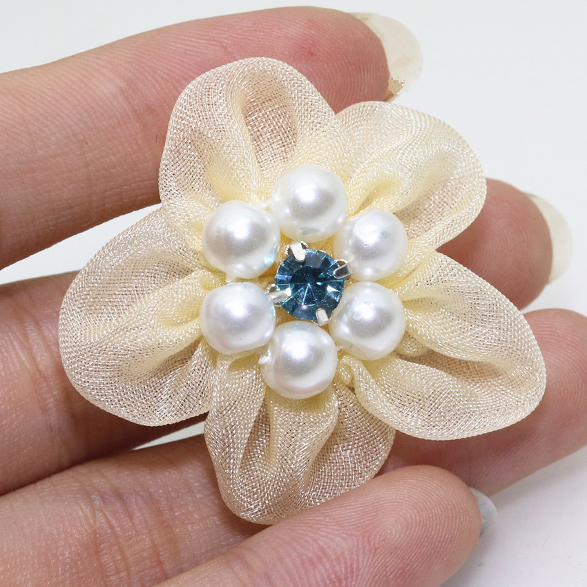 beaded gauze fashion clothing accessories decorative sew flower 5pcs D0 ...