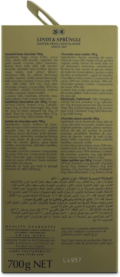 Lindt Swiss Premium Chocolate Assorted 700g Free Shipping World Wide | eBay