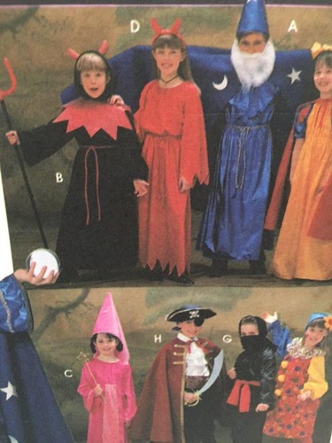 Simplicity Sewing Pattern 9703 Girls Boys Wizard Pirate Costumes Size S ...
