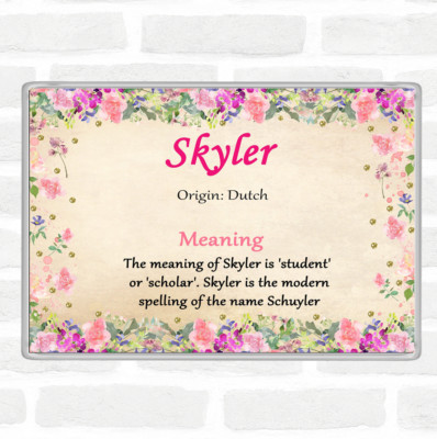 Skyler Name Meaning Jumbo Fridge Magnet Floral | eBay UK