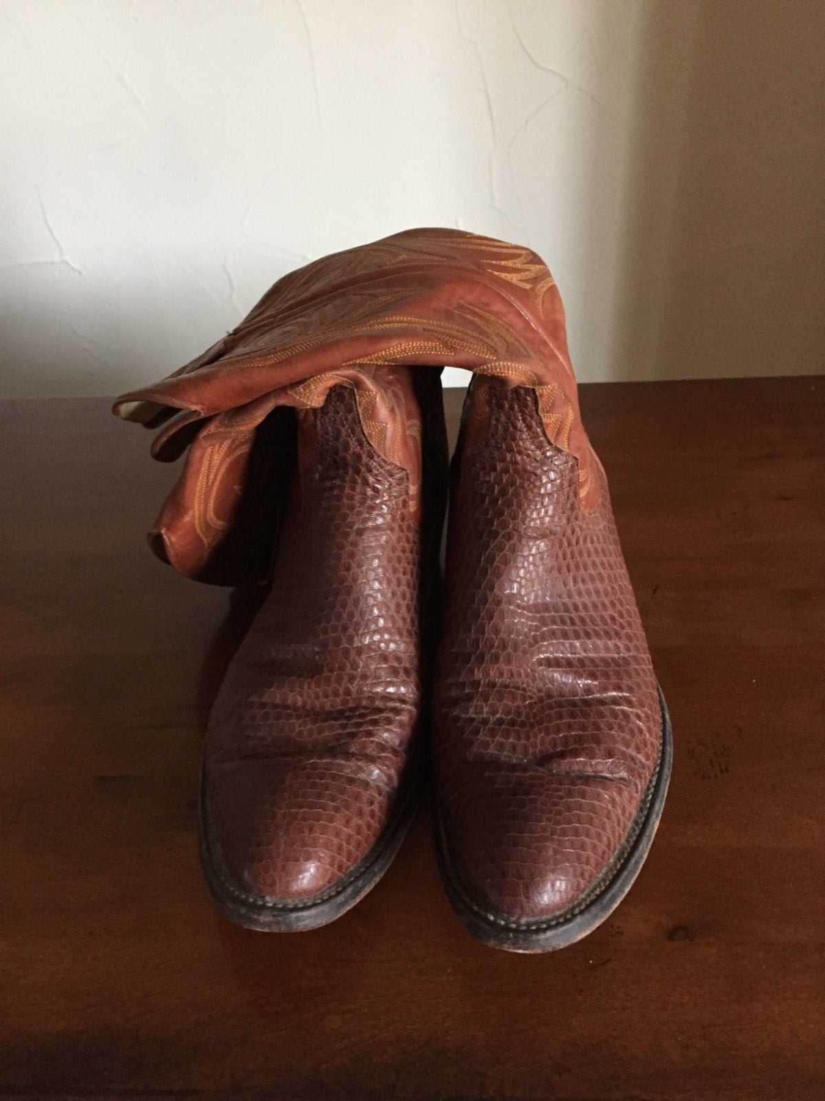 Larry Mahan Brown Lizard Skin Cowboy Boots Mens size … - Gem