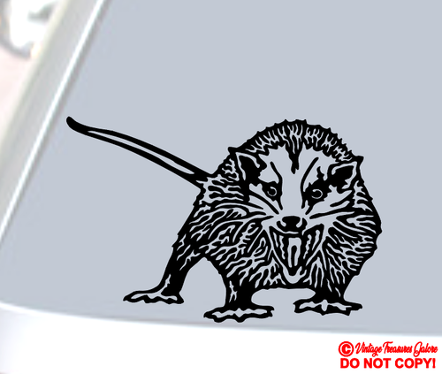 POSSUM Vinyl Decal Sticker Car Window Bumper Wall ANGRY MEAN SNARLING ...