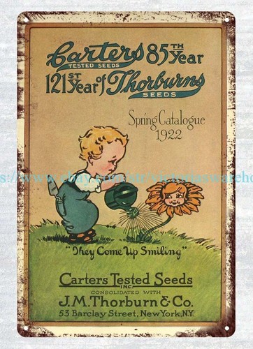 indoor wall hanging 1842 James Carter & Co Carters Tested Seeds metal ...