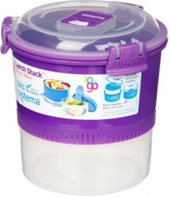 NEW Sistema Lunch Stack 965mL Food Storage Container Spork & Lunchbox ...