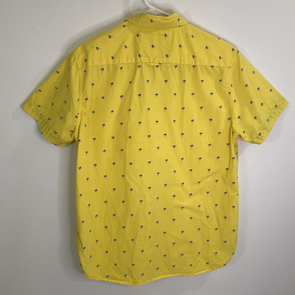 Cactus Man by Ricky Singh M Slim Fit Yellow Short Sleeve Palm Tree ...