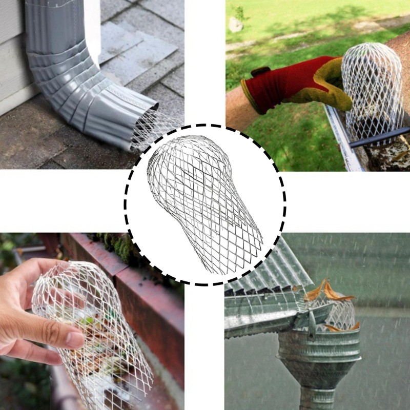 6pcs Aluminum Gutters Leaf Strainer Corrosion Resistant Drain Pipe ...