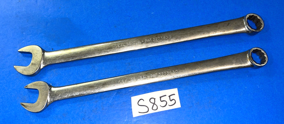 SNAP-ON TOOLS 2 PIECE SAE. EXTRA LONG COMBINATION WRENCHES 7/8 & 15/16 ...