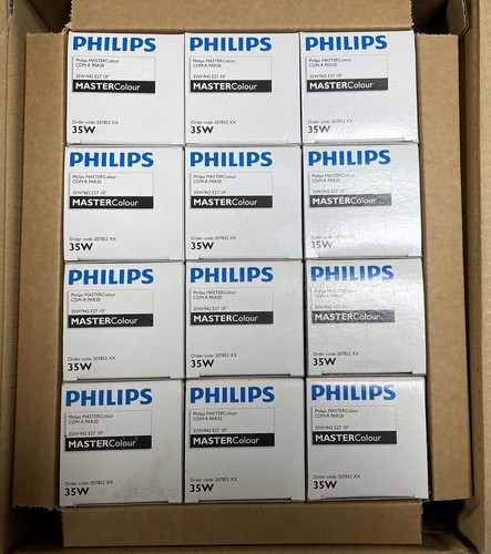 12 x Philips CDM-R PAR 20 35 Watt ES E27 942 COOL WHITE 10º SPOT Metal ...