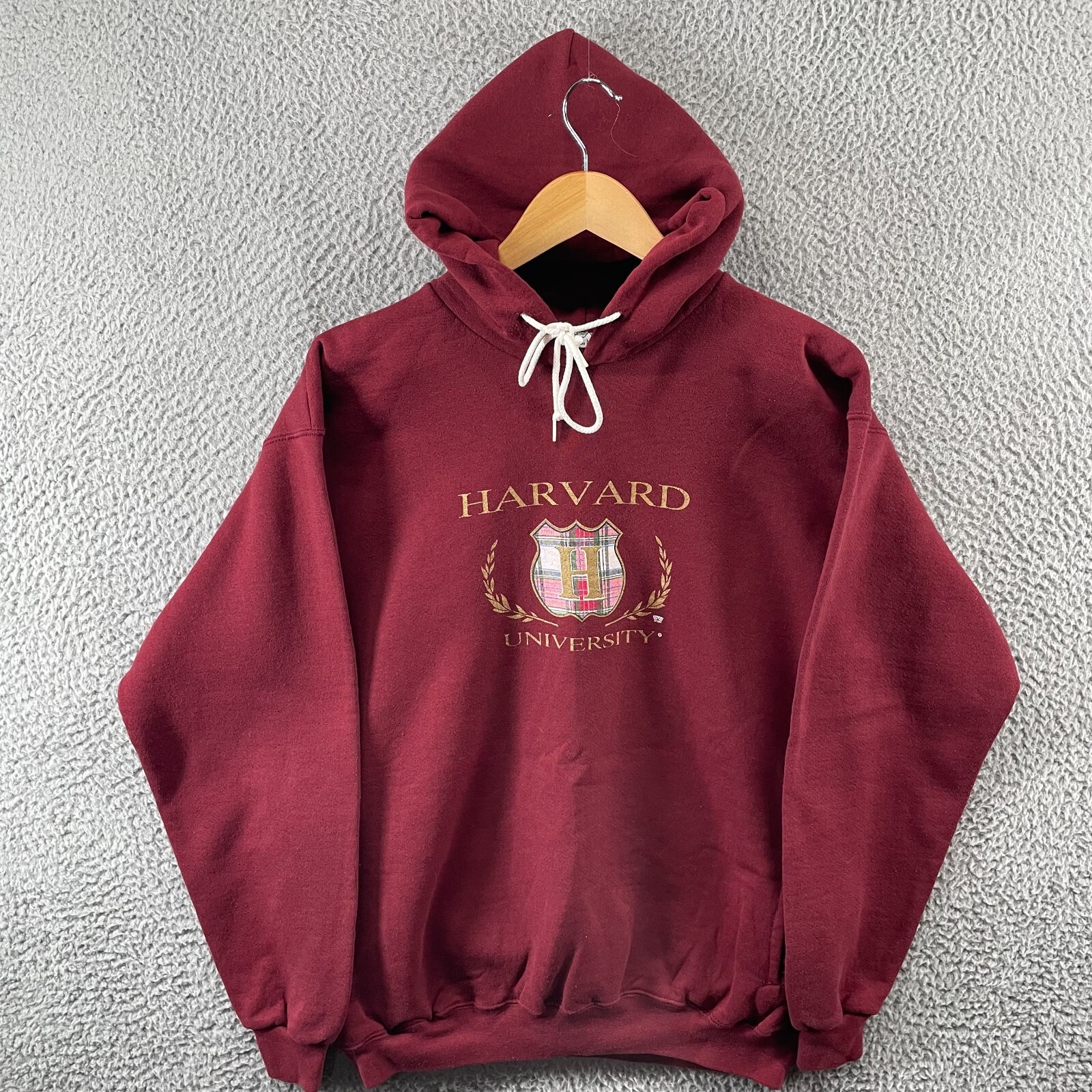 VTG 90s Harvard University Hoodie Men’s Large Red Maroon Long Sleeve ...