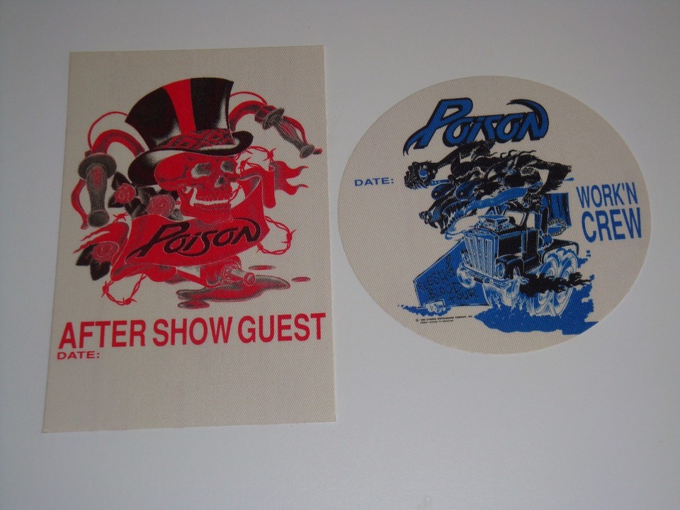 POISON 2 UNUSED BACKSTAGE TICKET PASSES pass Bret Michaels ROCK T-BIRD ...