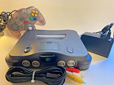 NINTENDO 64 N64 NUS-001 CONSOLE BUNDLE W/ POWER & AV CORDS *FOR PARTS ...