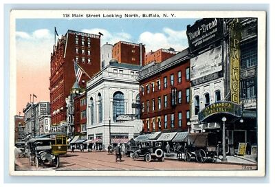 c1910's Main Street Looking North Trolley Buildings Buffalo New York NY ...