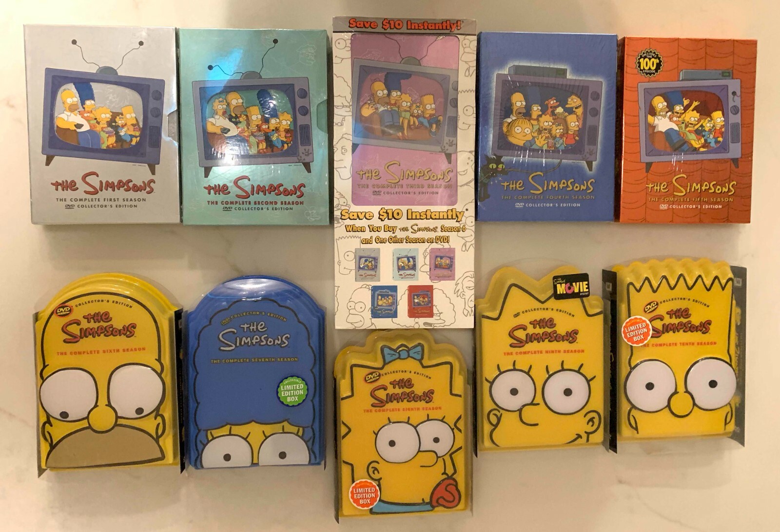 NEW! The Simpsons Collector's Edition DVDs - Set of First 10 Seasons | eBay