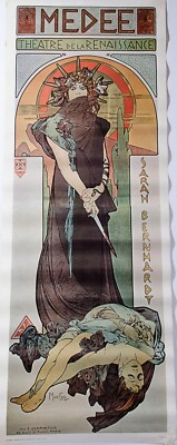 Medee Sarah Bernhardt Theater de La Renaissance Vintage Poster 14.5"x ...