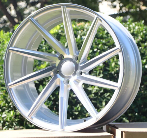 20" Tuner Wheels 20x8.5 5x120 +35 W013 Swirl Style Silver Machined Rims ...