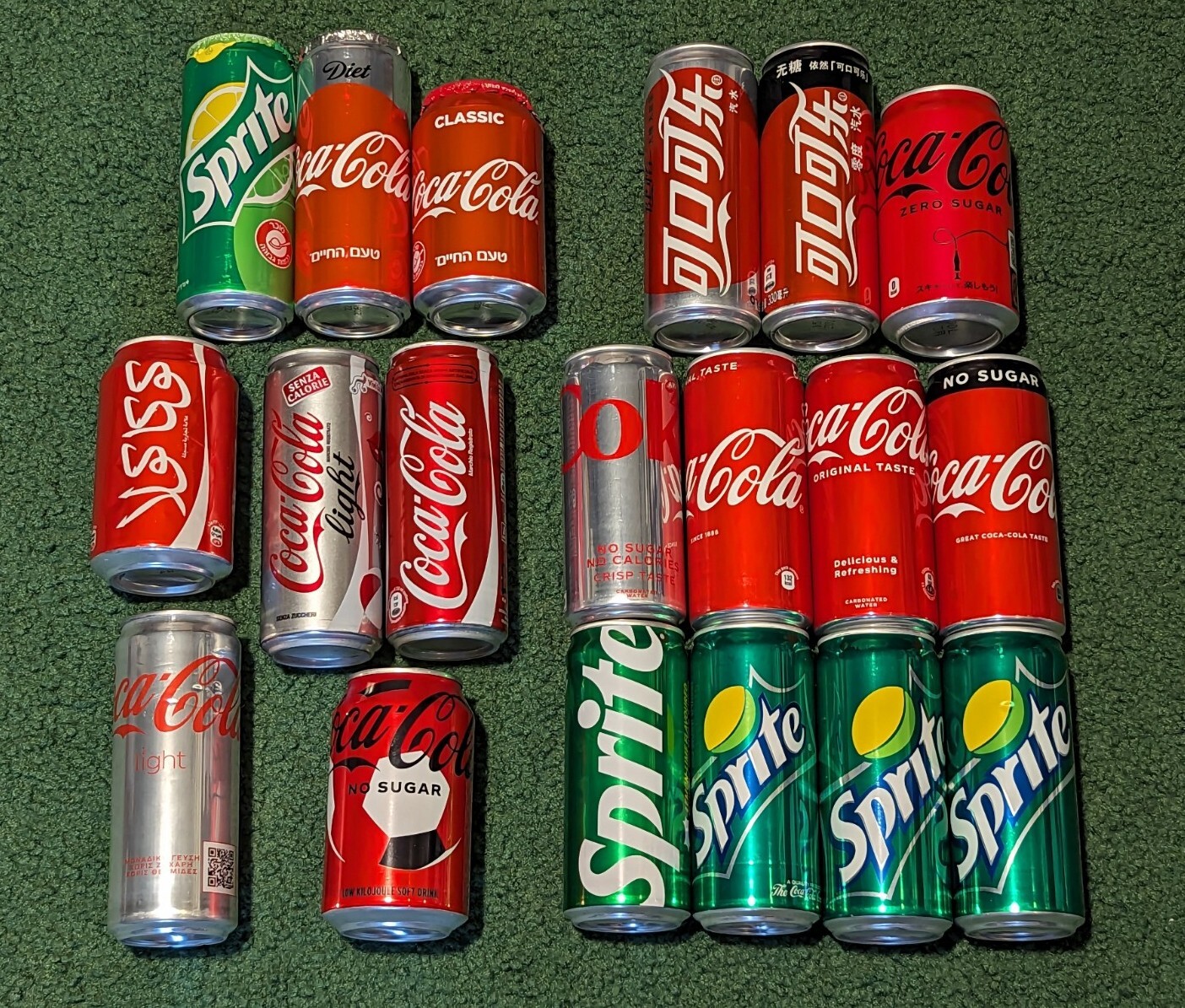 INTERNATIONAL FOREIGN SLIM SKINNY SODA CAN COLLECTION - COCA-COLA COKE ...