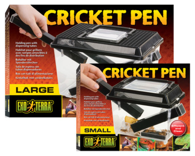 Exo Terra Cricket Pens with Dispensing Tubes (Small/Large) Reptile Feed ...