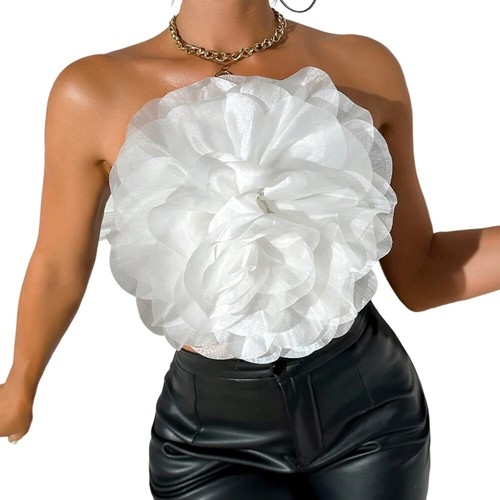 Sexy Women's Clothing Exaggerated Three-Dimensional Flower-Embellished ...