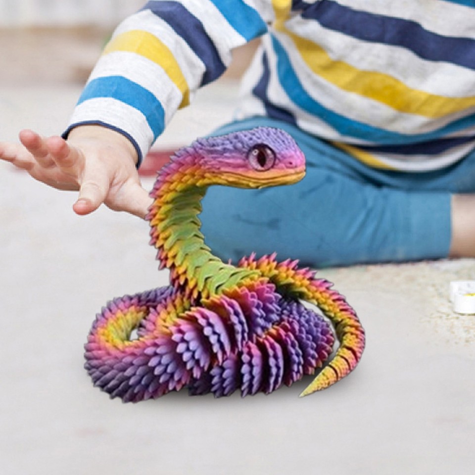 Articulated Bush Viper Toy - Simulation Dragon Snake 3D Printed Model ...