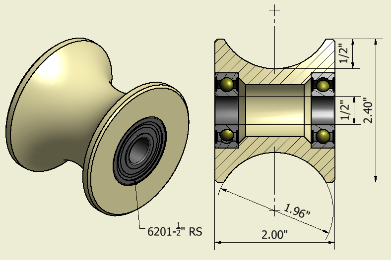 2.4 Inch Nylon Pulley Wheel Various Groove Sizes to Choose 1/2 inch ...