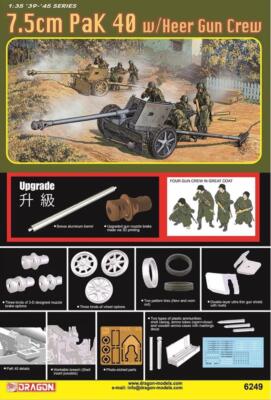 Dragon 6249 7.5cm PaK 40 w/Heer Gun Rrew/Gun Barrel / 3D Printed Muzzle ...