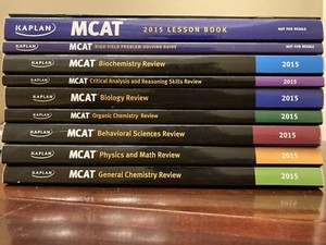MCAT Kaplan 7-book Subject Review with 2015 Lesson Book & Quick Sheets ...