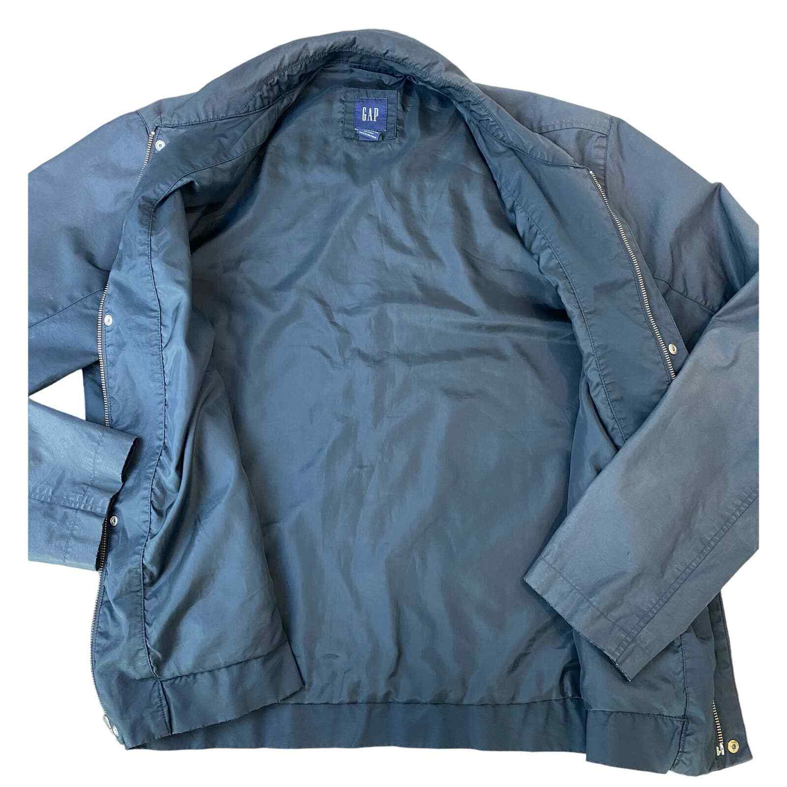 VTG Gap Men's Blue Nylon Zip Button Collared Jacket Size XL RN 54023 | eBay