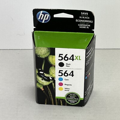 Genuine HP 564 XL Combo-Pack Black XL Color Ink Cartridge Set Sealed ...