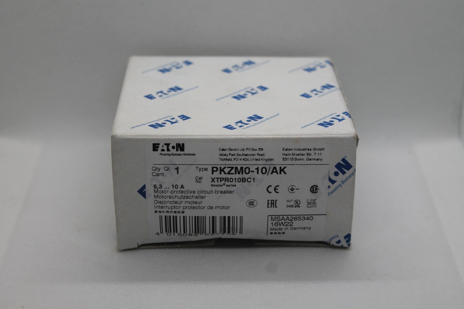 Eaton Moeller Manual Motor Protector Xtpr010bc1 Pkzm0-10/ak for sale ...