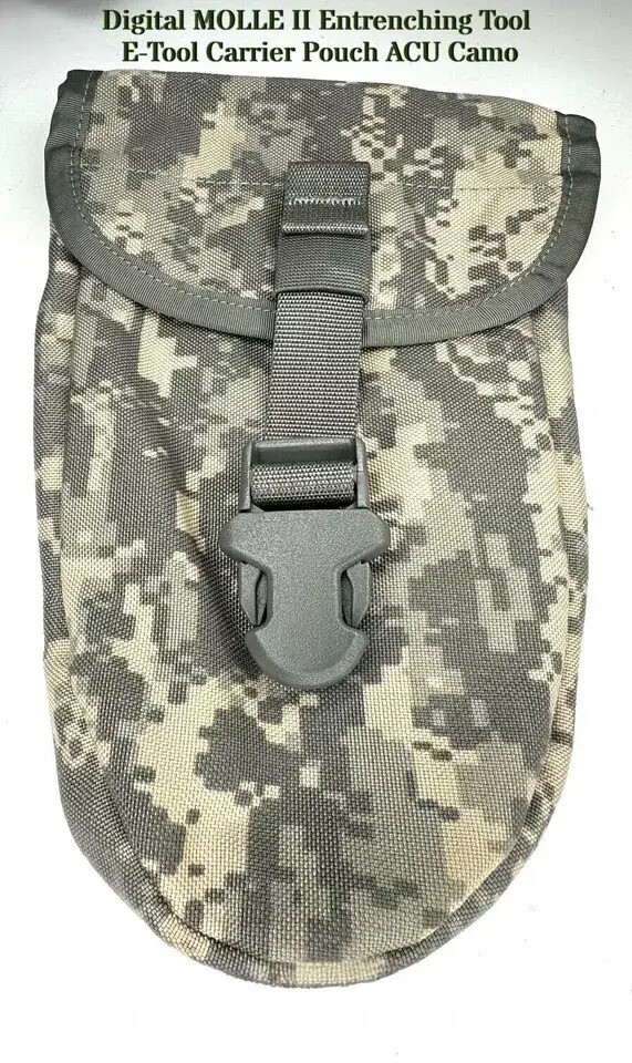 NEW USGI Digital MOLLE II Entrenching Tool, E-Tool Carrier Pouch ACU ...
