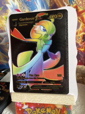 Custom Pokémon Black Foil Card Gardevoir Rainbow Vmax Fan Art | eBay