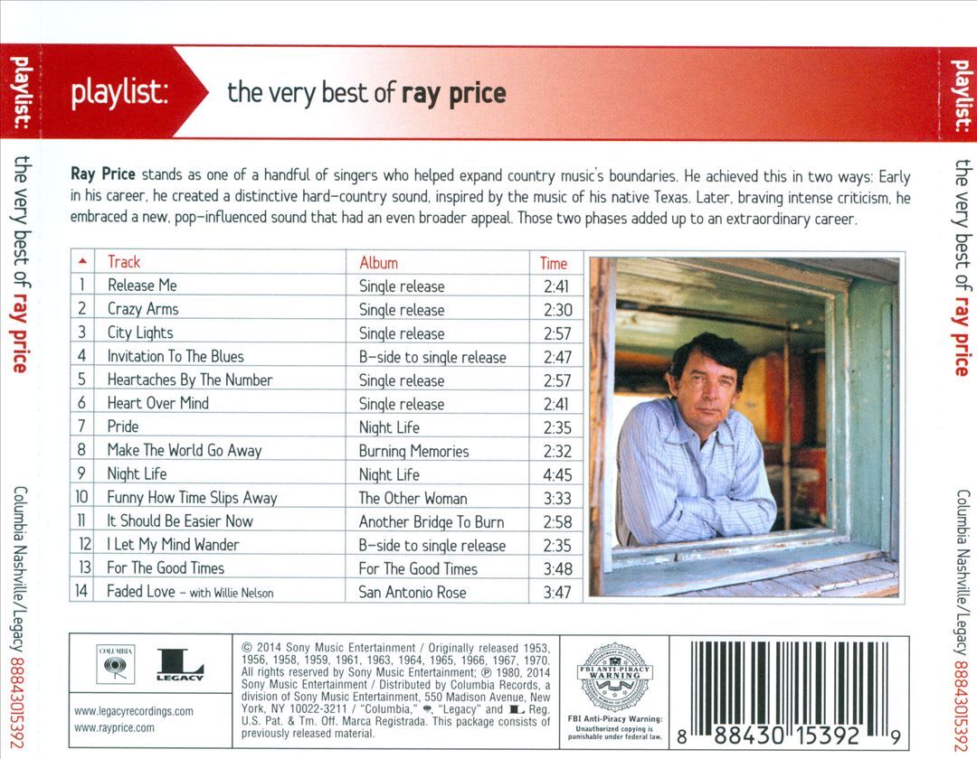 Playlist: The Very Best of Ray Price by Ray Price (CD, Jan-2014 ...