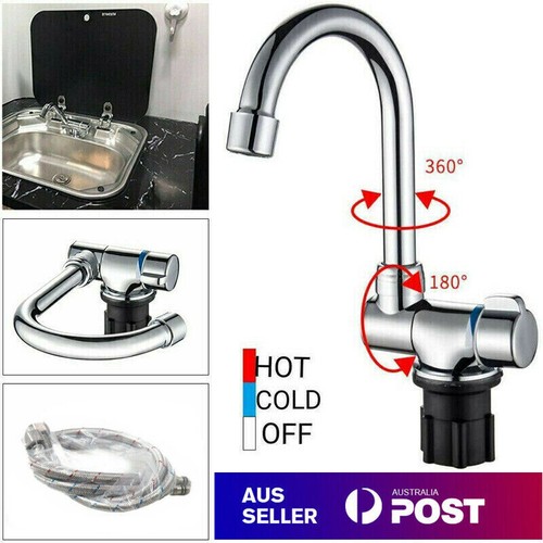 Fold Down Foldable Motorhome Caravan Hot and Cold Mixer Kitchen Water ...